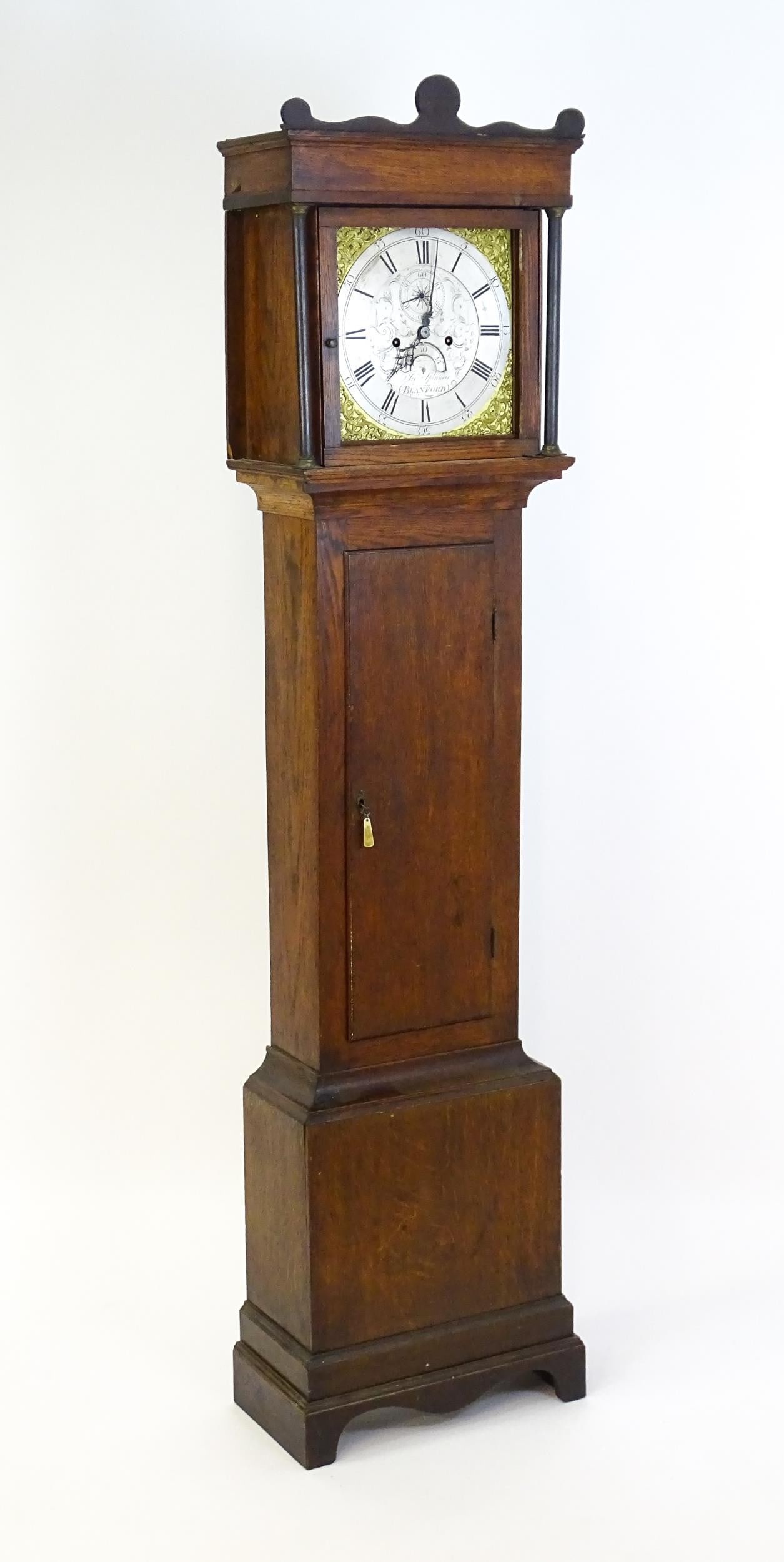 A Late 18thc Oak Cased 8-day Longcase Clock. The Silvered Dial With ...