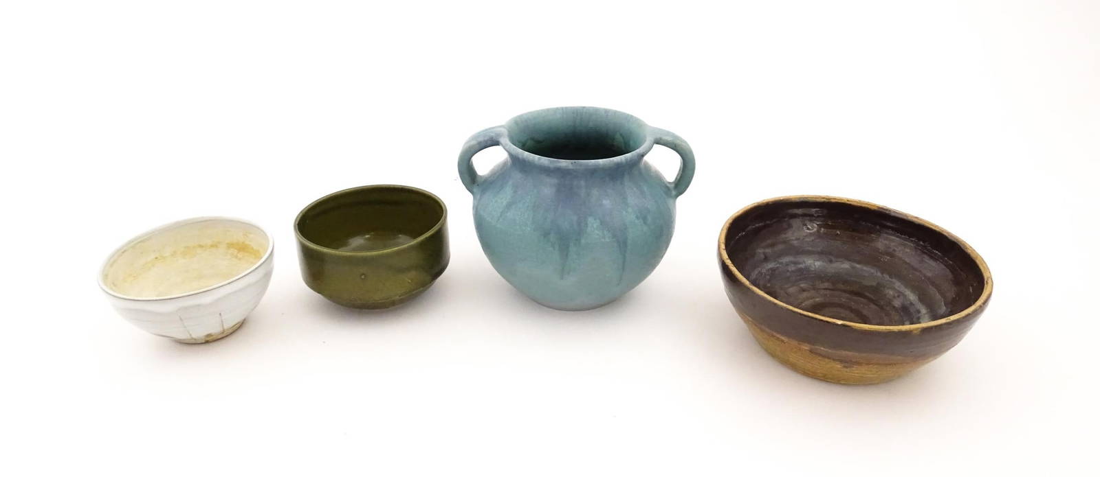 Four Items Of Studio Pottery To Include An Upchurch Twin Handled Pot, A ...
