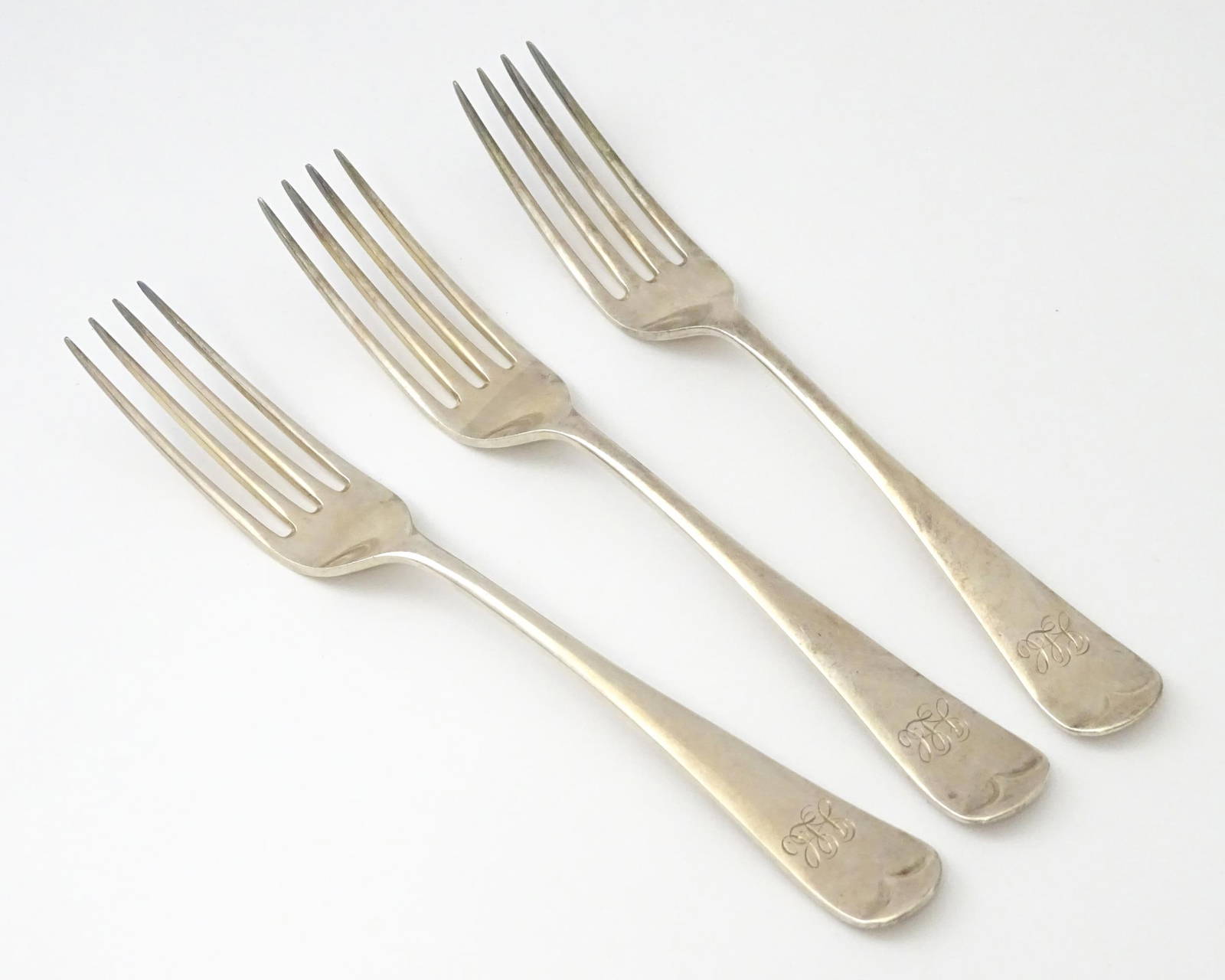 Three Silver Table Forks Hallmarked Sheffield 1915, Maker James Dixon ...
