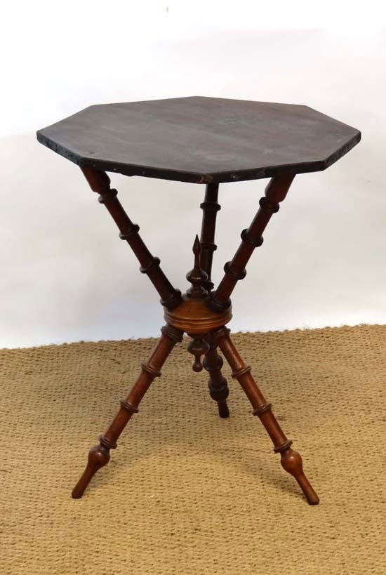 A Victorian octagonal 3 legged mahogany Gypsy table 20