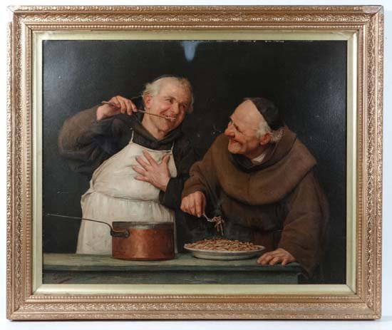 Pears Print A Chromolithograph Depicting Monks Cooking