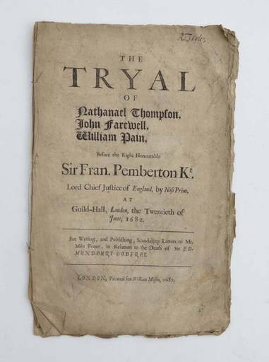 Court Pamphlet : A 17thc Pamphlet, The Tryal Of