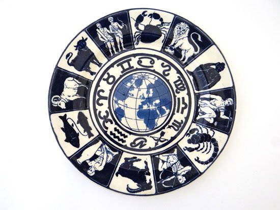 A Royal Doulton Zodiac Plate Printed In Cobalt Blue,