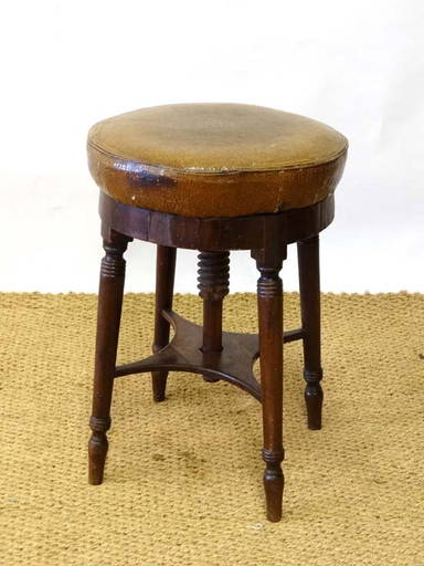 A Late Victorian Screw Adjustable Height Mahogany Four