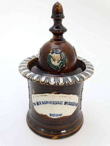 Bargeware : A Late 19thc Bargeware Tobacco Jar With