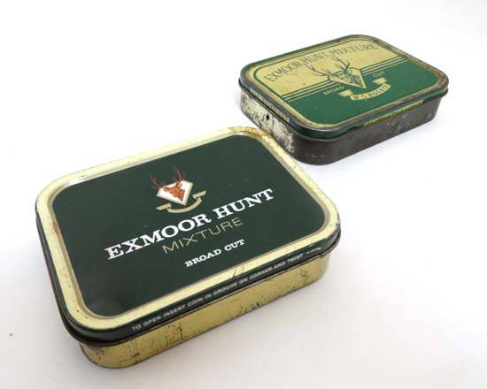 Exmoor Hunt : Two Tobacco Tins Having Lithography For