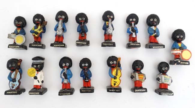 A Collection Of 15 Robertson's Jam '' Golliwog '' Golly