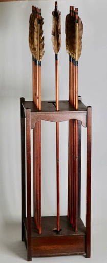 Rare Japanese Samurai Arrow And Lacquer Stand Set
