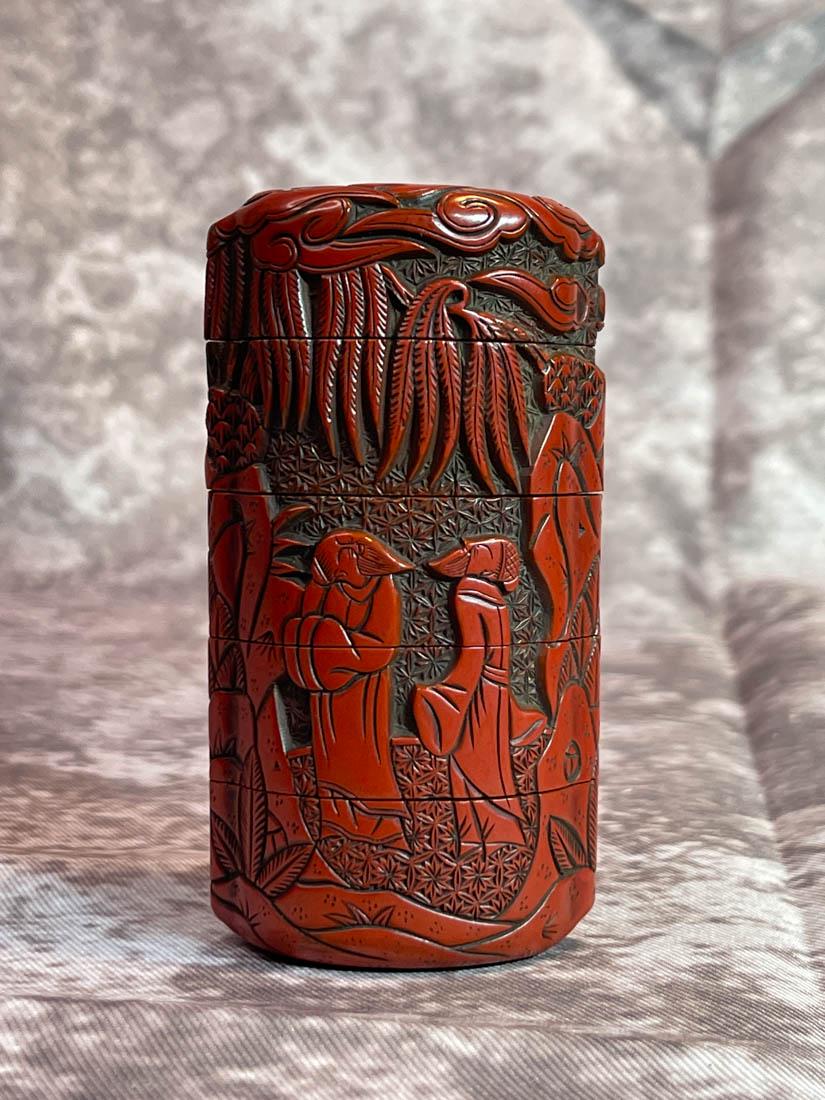 Japanese Cinnabar Inro Auction