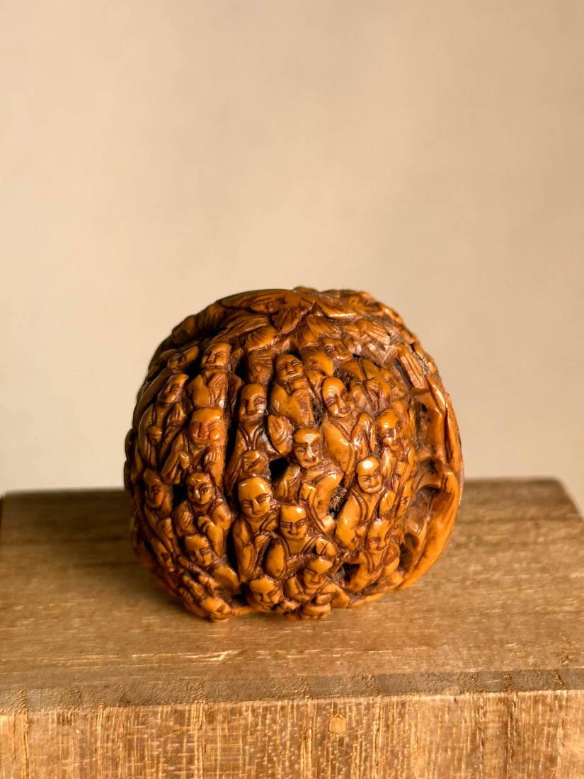 Chinese Carved Nut With Lohans Auction