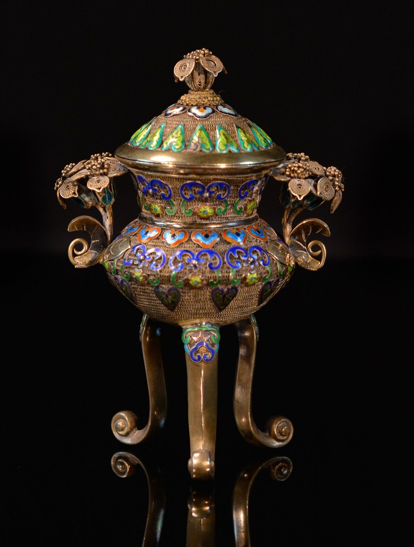 CHINESE SILVER & ENAMEL FILIGREE CENSER - Mar 30, 2021 | Echoes ...