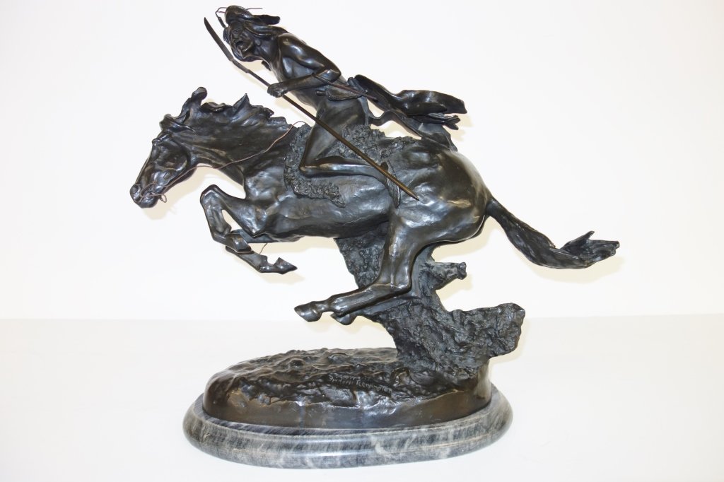 Large bronze Frederick Remington Indian on horse statue - Sep 18, 2014 ...