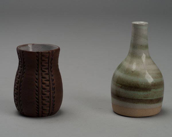 A Marshall Studios Bud Vase And A Mohawk Pottery V