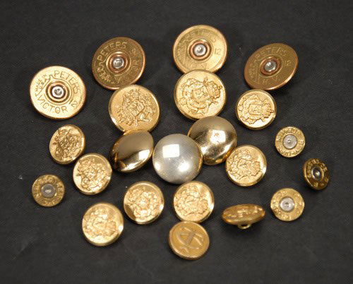 38: Mixed lot of Brass and Shotgun Shell Buttons Marked