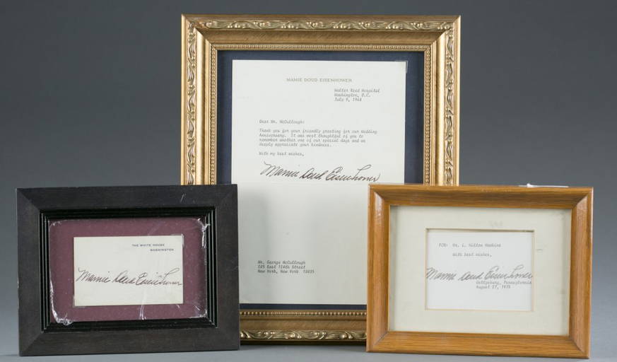 Mamie Eisenhower Letter And Signature Cards