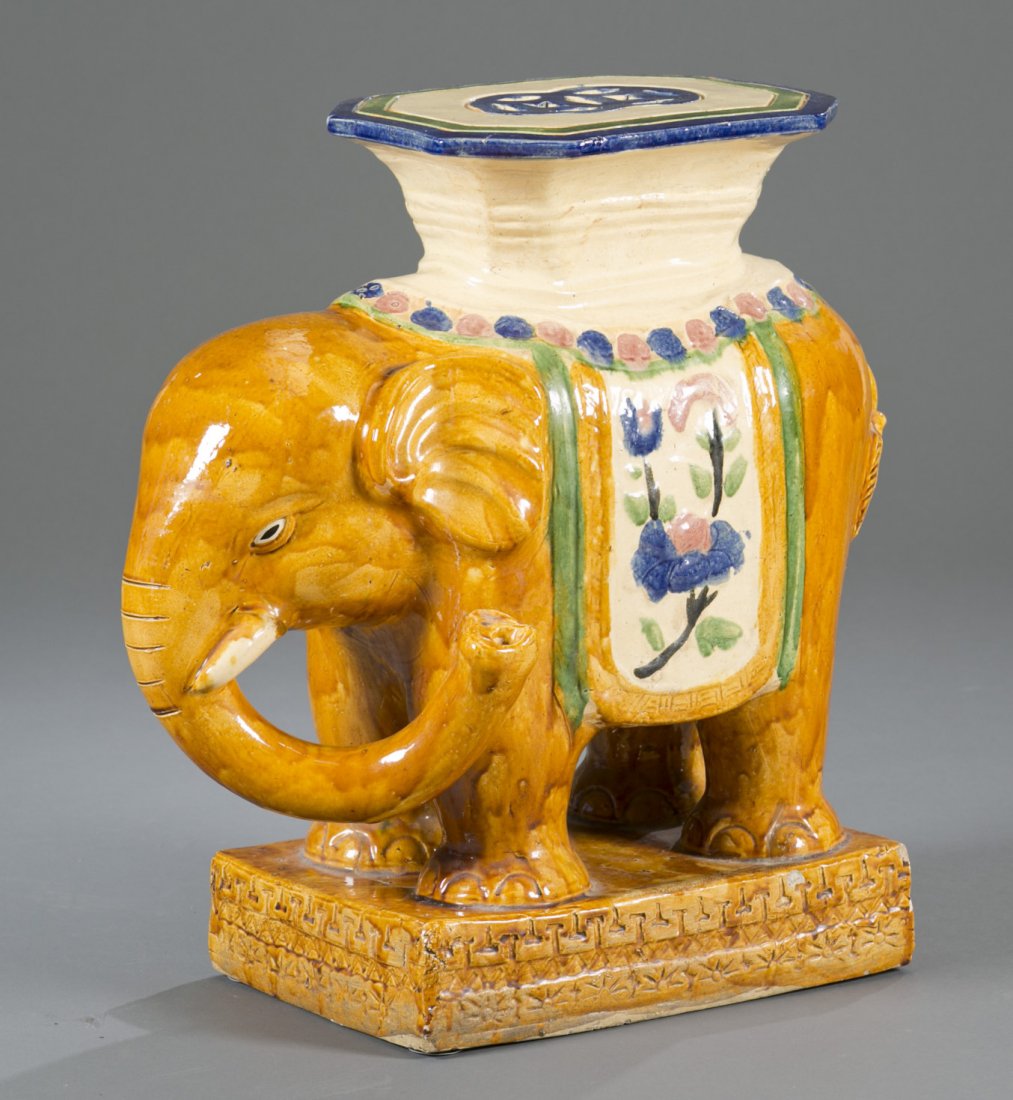 Large Ceramic Elephant Garden Seat or Table