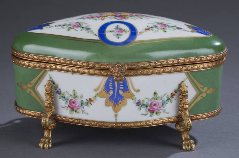19th C. Limoges Hand Painted Lidded Box
