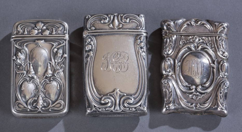Three Sterling Match Safes
