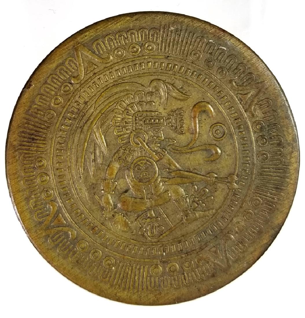 PRE-COLUMBIAN / AZTEC DEITY BRONZE MEDALLION