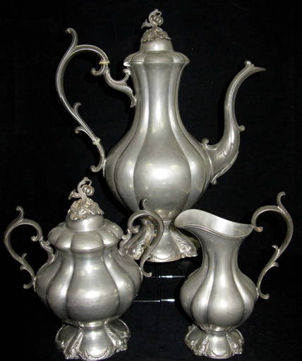 Reed & Barton Pewter Tea Service In Winthrop Pattern