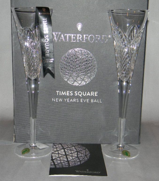2 WATERFORD CRYSTAL TIMES SQUARE CHAMPAGNE FLUTES - Aug 17, 2014 | Rare ...