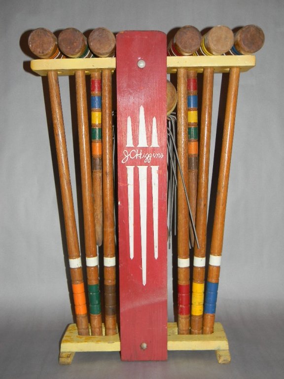 Mid Century J. C. Higgins Croquet Set & Stand