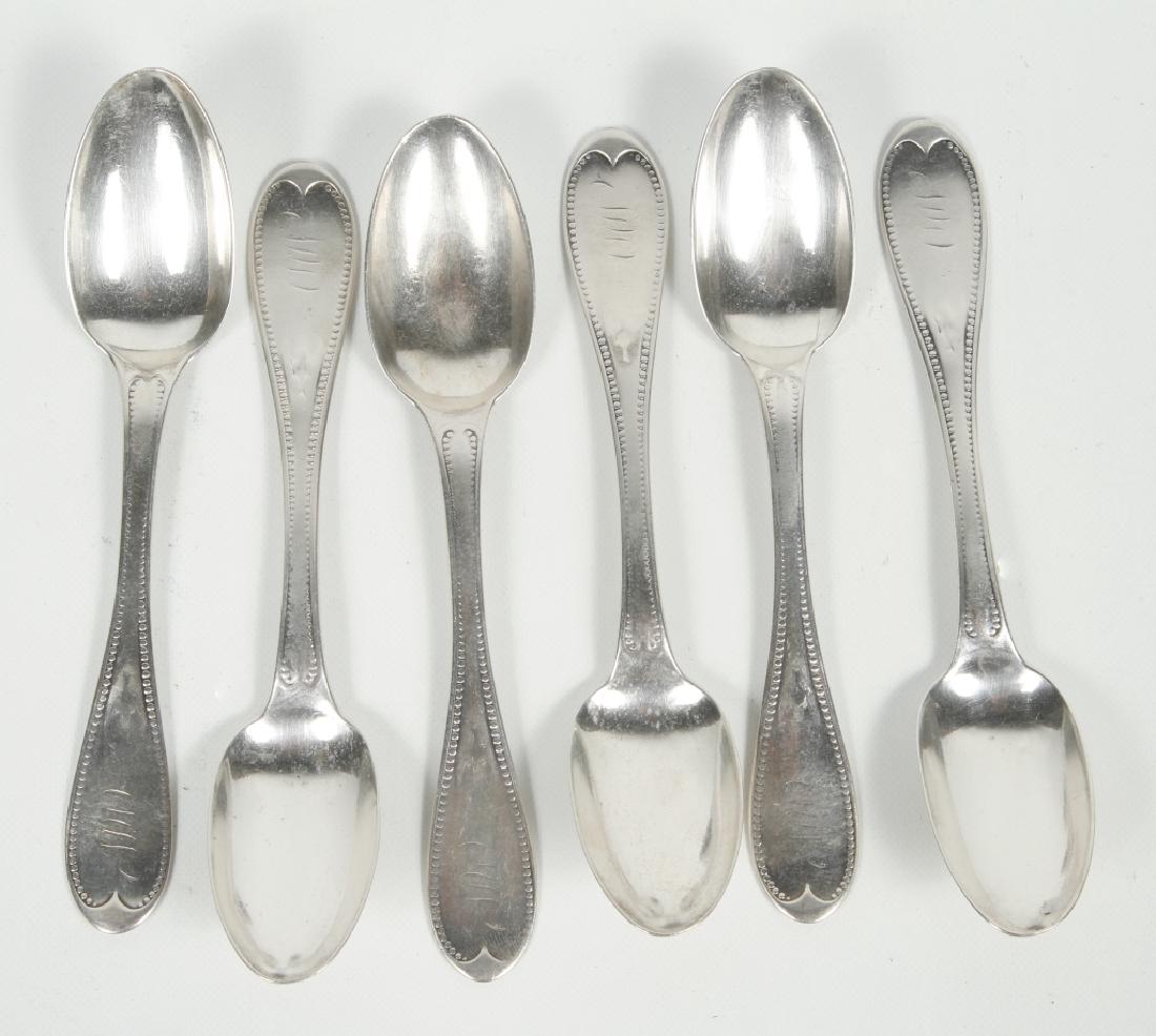 Set Six American Coin Silver Tea Spoons