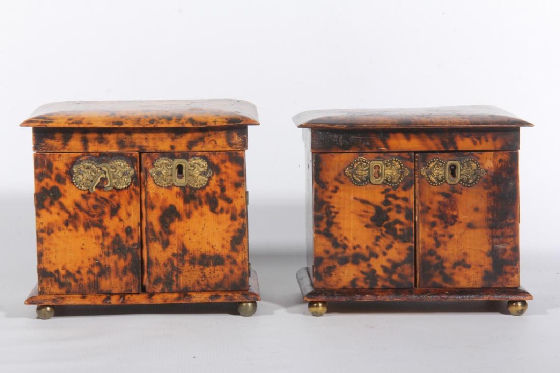 Georgian Style Faux Tortoise Shell Dresser Boxes