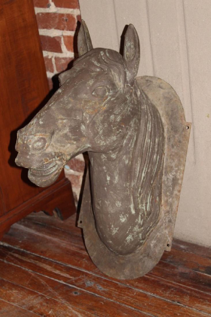 Pair Vintage Cast Metal Horse Head Wall Mounts