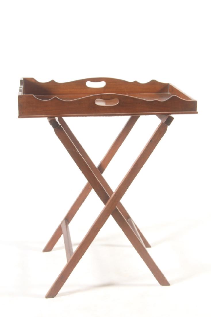 Antique British Campaign Butler Tray On Stand