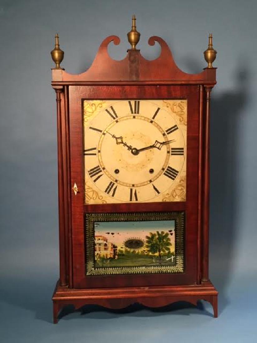 Jeromes' & Darrow Pillar & Scroll Mantel Clock