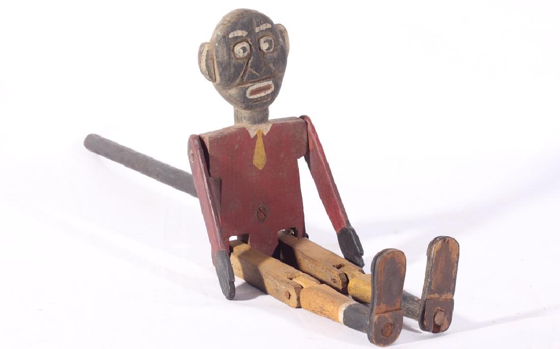 African American Handmade Painted Wooden Puppet