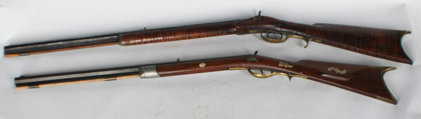 Two Antique American Percussion Long Rifles
