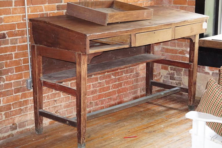 Antique American Bank Tellers Desk