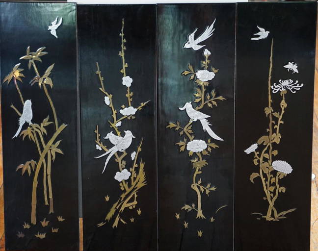 Four Japanese Art Deco Wall Plaques