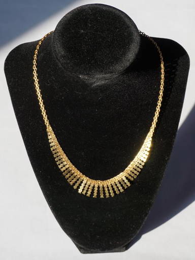 Vintage 14k Gold Cleopatra Deco Necklace