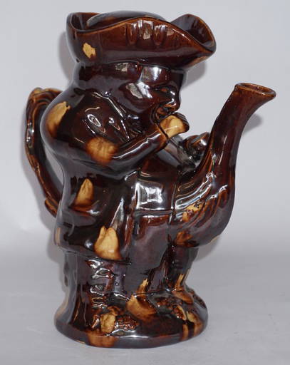 Bennington/rockingham Figural Pottery Teapot