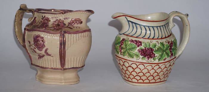 English Pearlware Pitcher And Basin