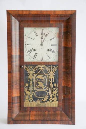 American Classical Grain Painted Ogee Mantle Clock