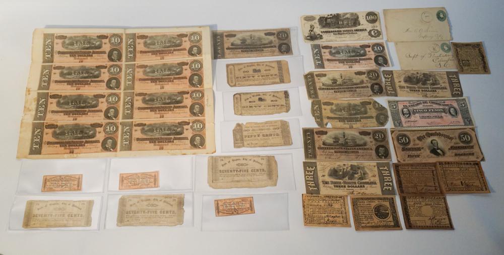 Collection Civil War Era Southern Paper Currency