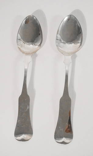 Fine Pair Kentucky Coin Silver Spoons (#0272) on Jan 29, 2022 | Wooten ...