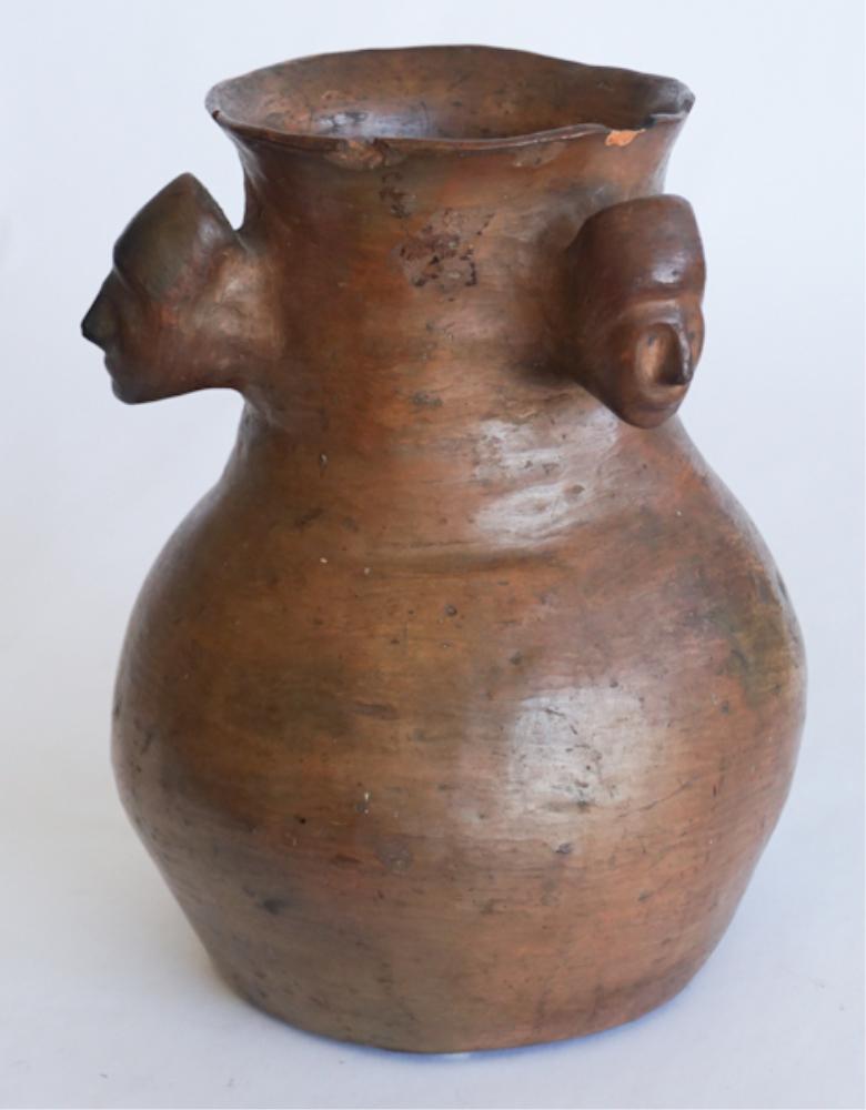 Antique Sc Native American Pottery Chief Head Vase