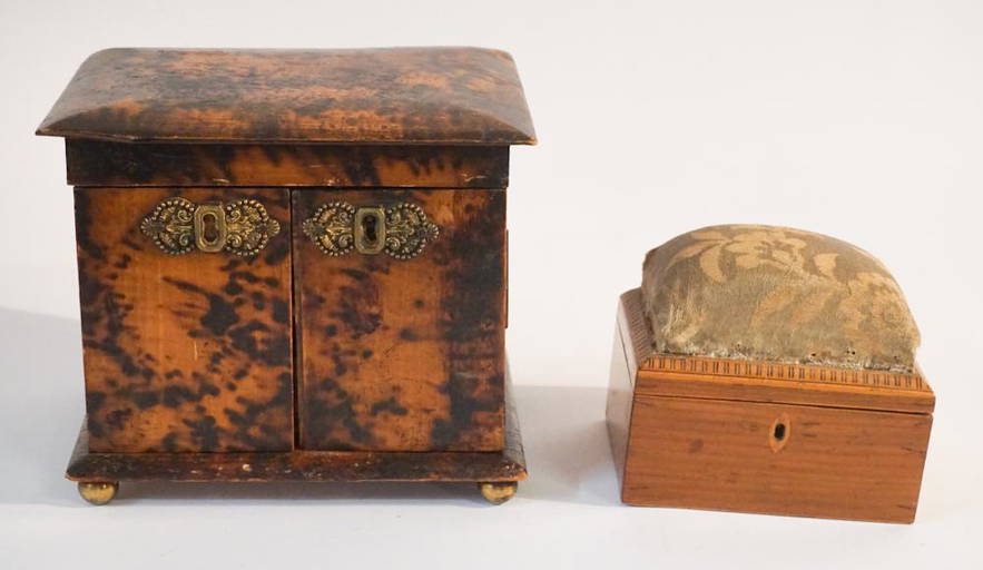Two Handsome Antique British Sewing Boxes