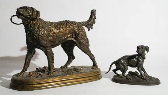 Pierre Jules (pj) Mene, French (1810 1879), Two Whippet Dogs Playing ...