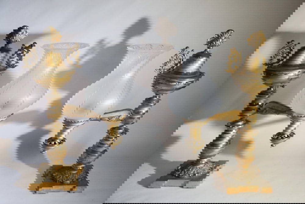 French Classical Gilt Bronze Argand Table Lamps Auction