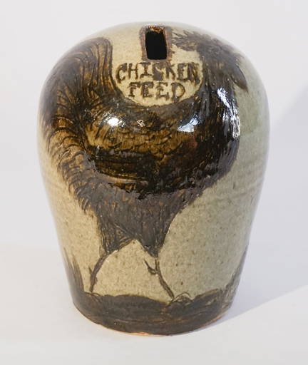 Edgefield Style Southern Stoneware Decorated Bank