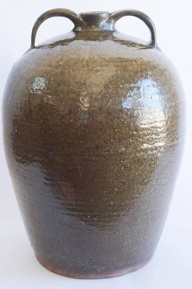 Handsome Southern Stoneware Two Handled Jug North Carolina Auction