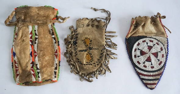 Native American Leather And Beadwork Pieces