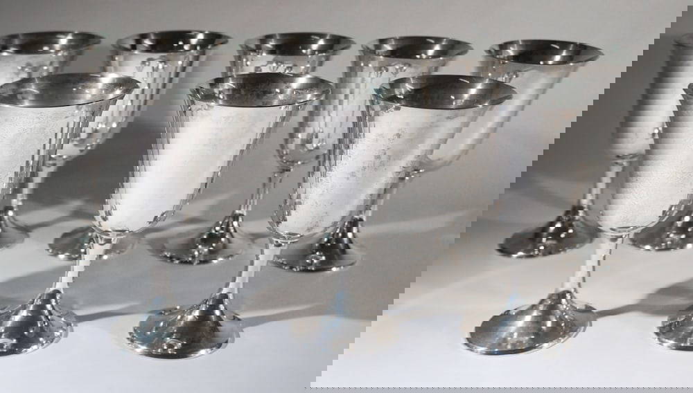 Fine Set Gorham Sterling Silver Goblets Auction