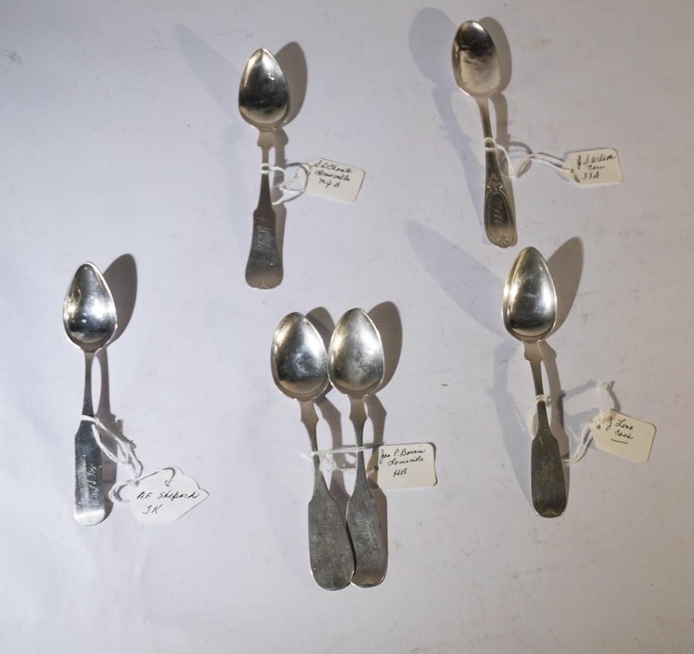 Collection Antique Kentucky Coin Silver Spoons Auction